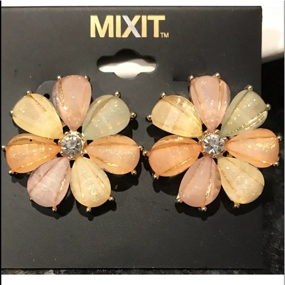 Mixit | Jewelry | New Jcp Mixit Colorful Flower Earrings | Poshmark